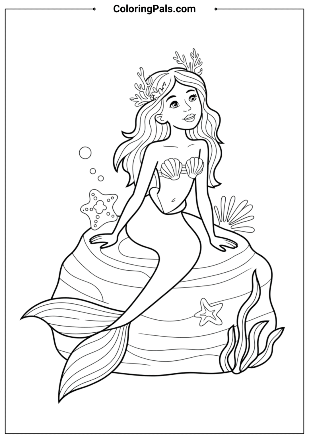 150+ Free Mermaid Coloring Pages - Printable PDF Downloads