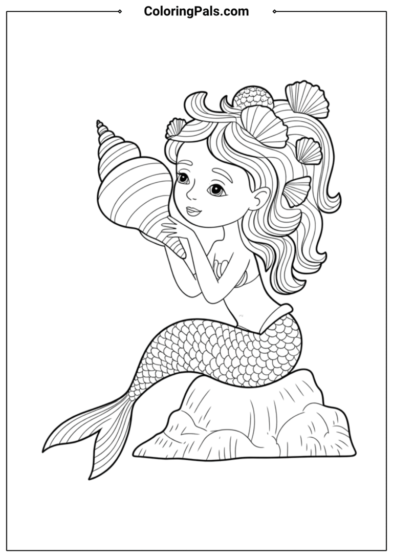 150+ Free Mermaid Coloring Pages - Printable PDF Downloads