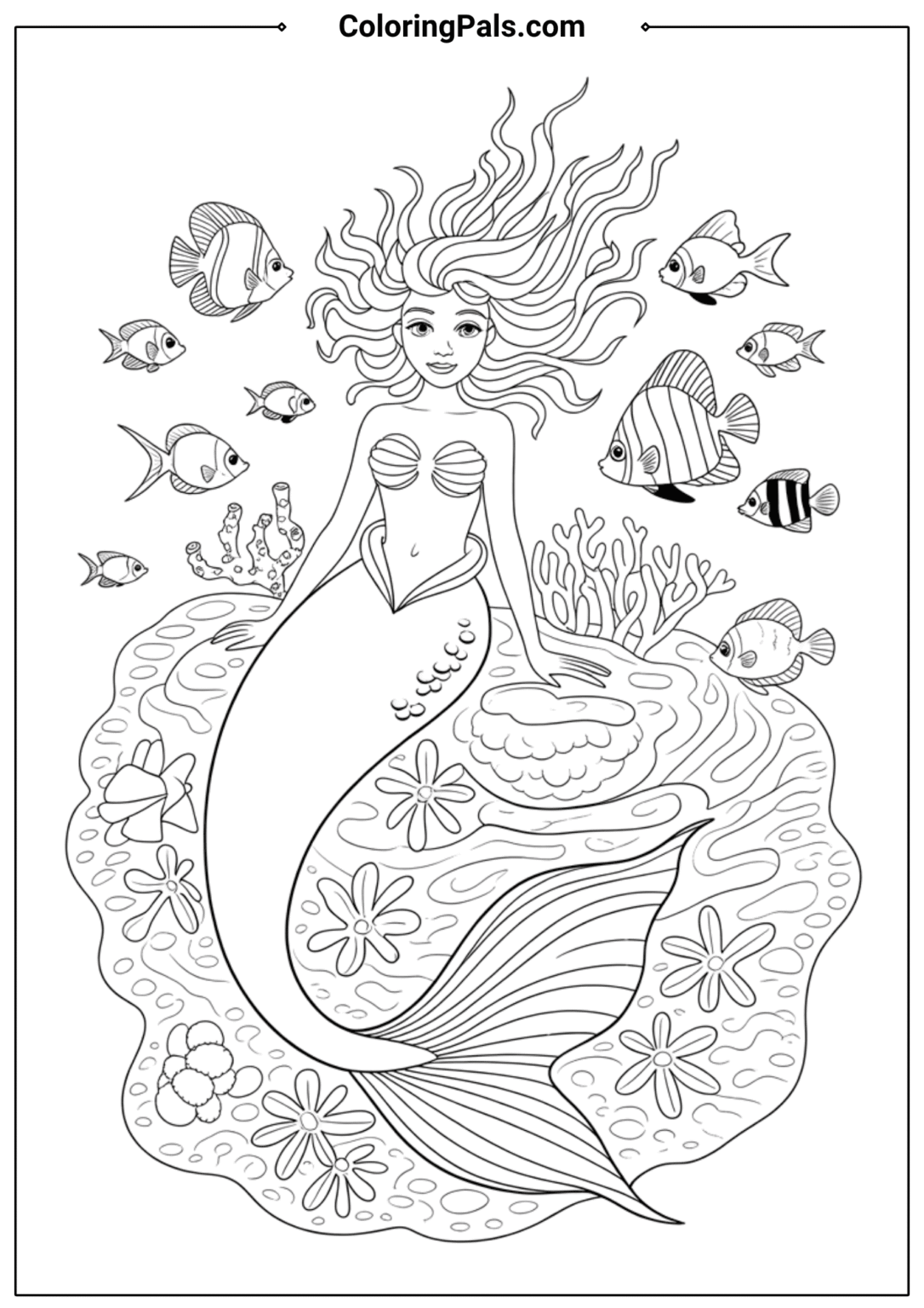 150+ Free Mermaid Coloring Pages - Printable PDF Downloads