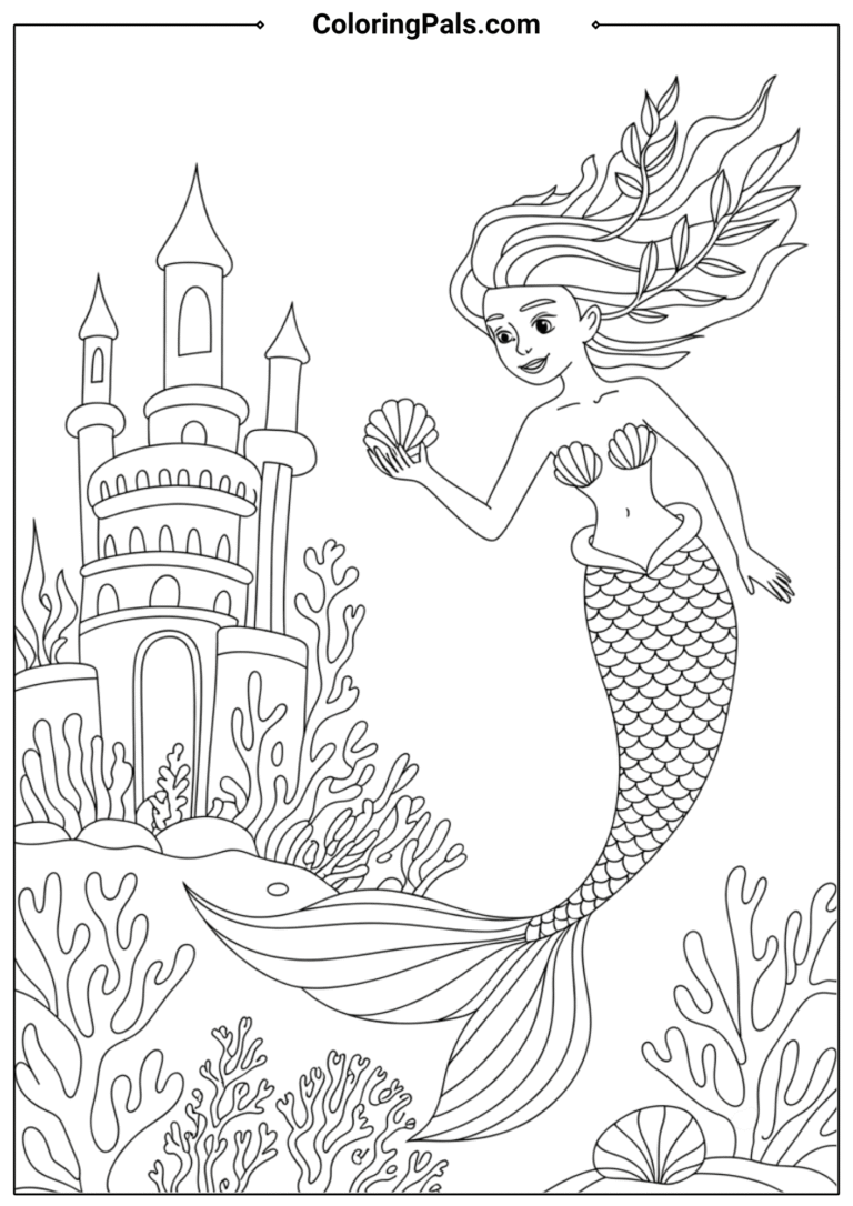 150+ Free Mermaid Coloring Pages - Printable PDF Downloads